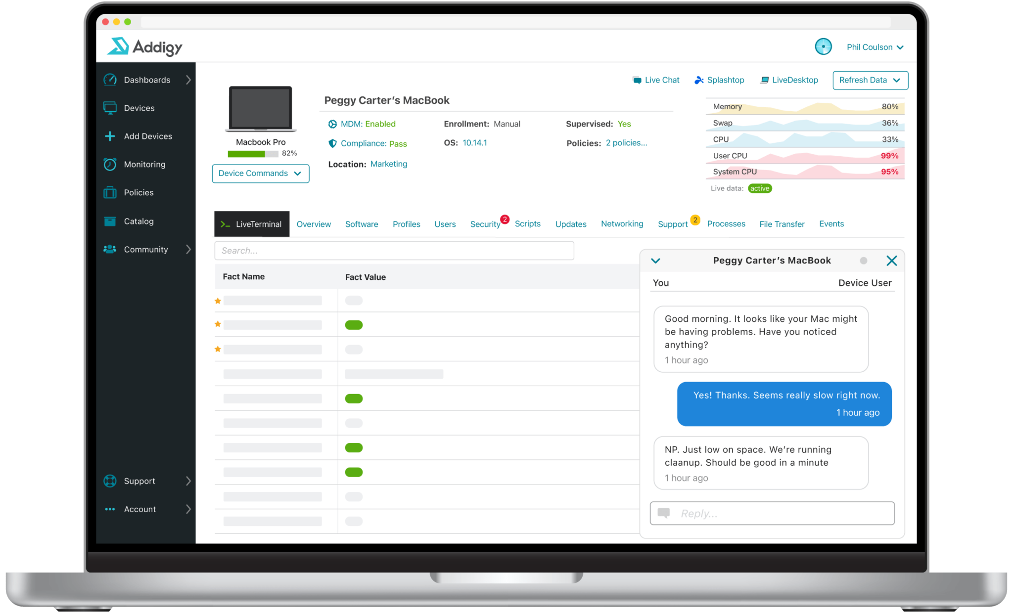 Live Features | Addigy